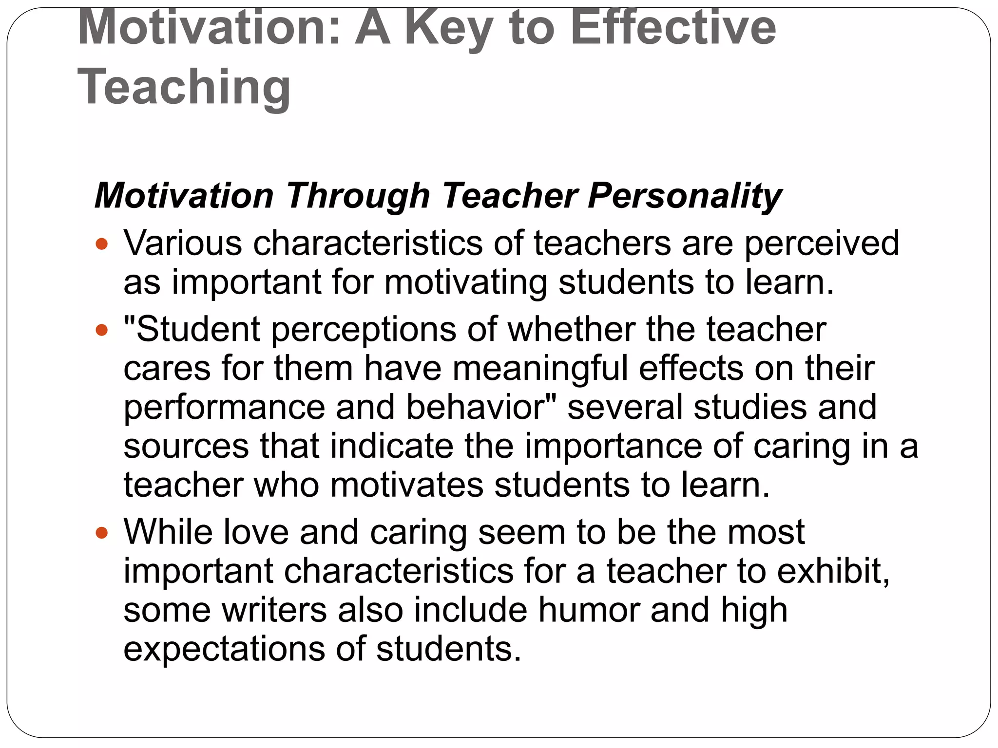 Role of motivation | PPTX