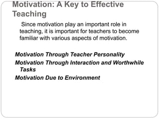 Role of motivation | PPTX