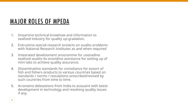 ROLE OF MPEDA..........mmmmmmmmmmmmmmmmmm | PPT