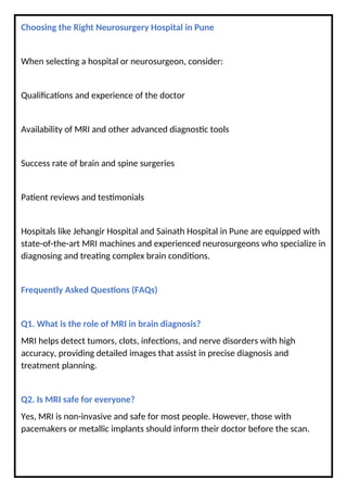 Role of MRI in Brain Diagnosis — Consult the Best Neurosurgeon in Pune ...