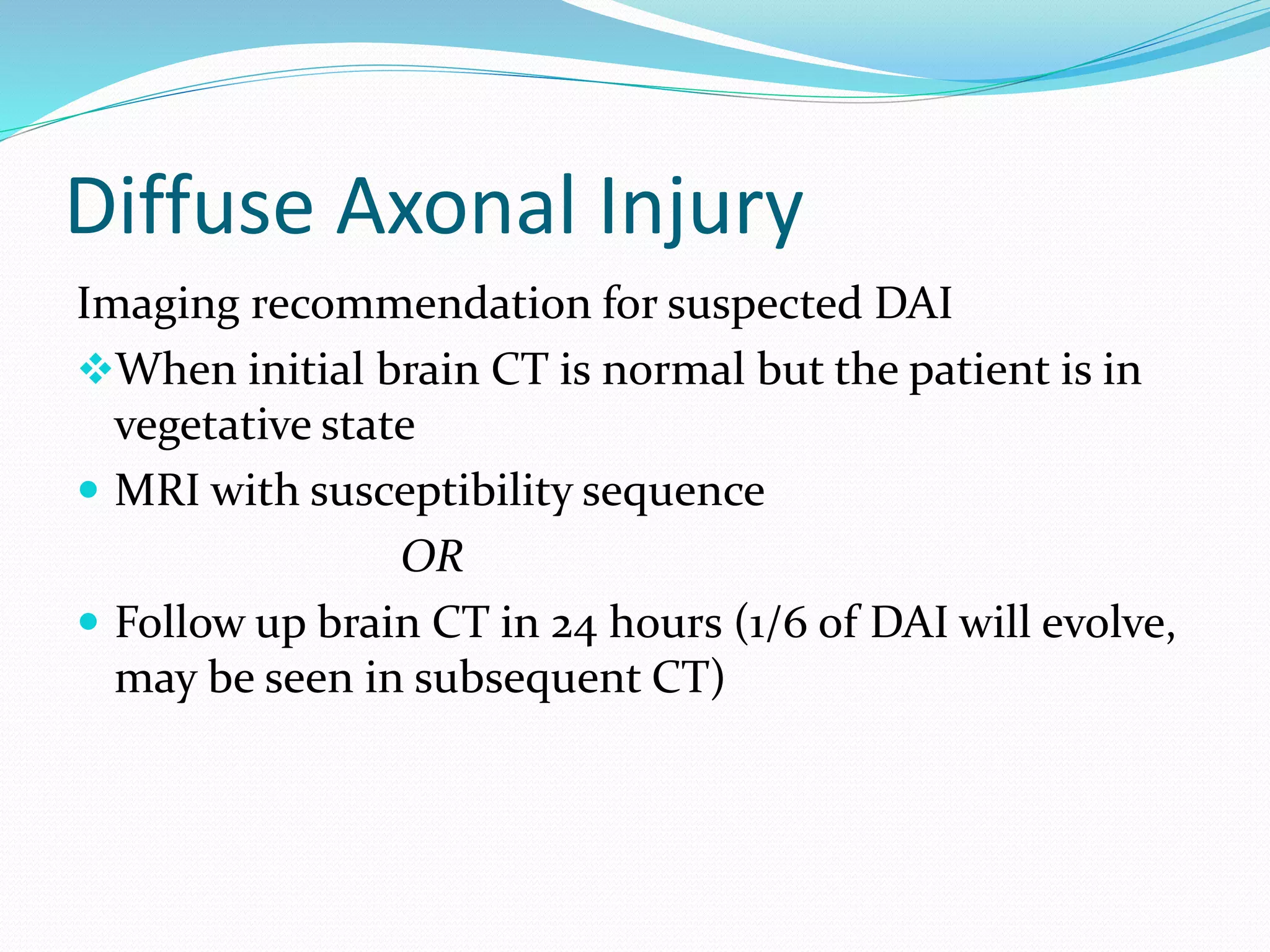 Role of mri in traumatic brain injury | PPTX