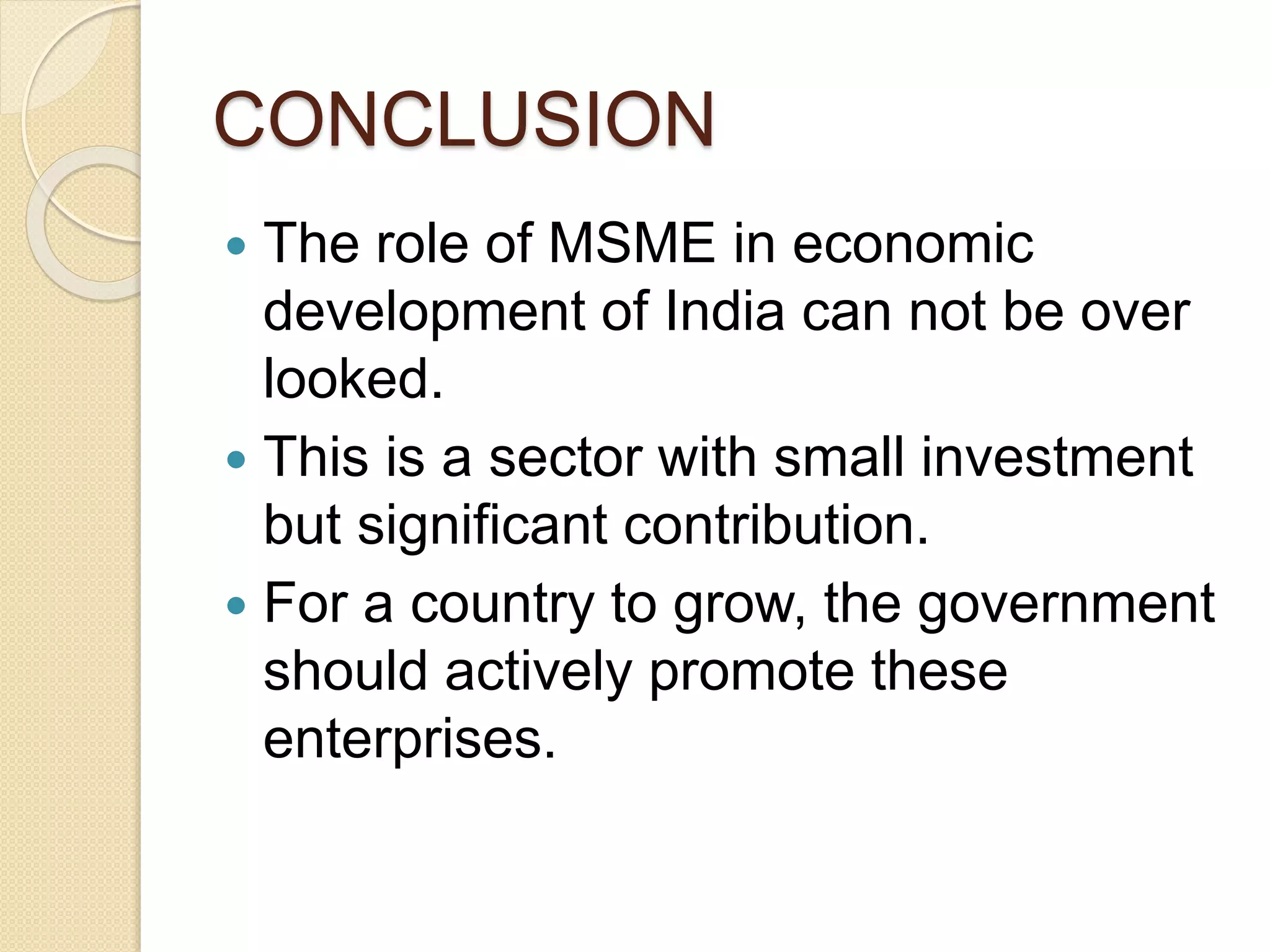 Role of MSME in Indian Economy | PPTX