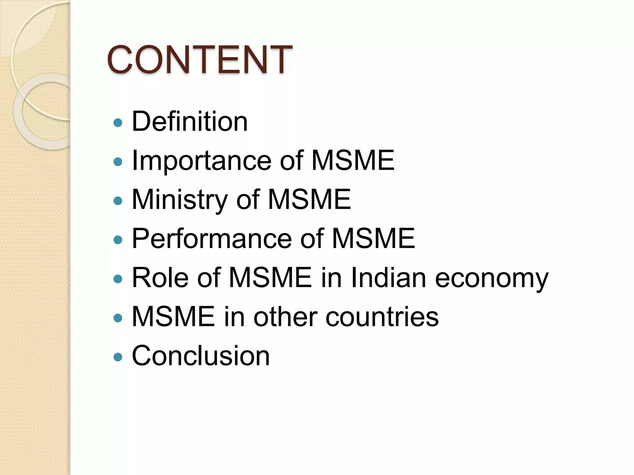 Role Of Msme In Indian Economy Pptx