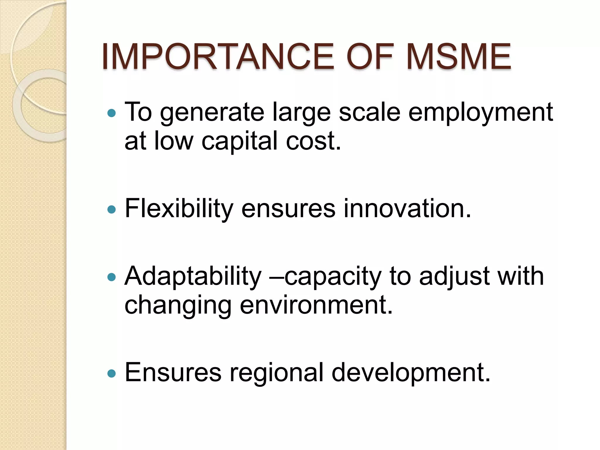 Role of MSME in Indian Economy | PPTX
