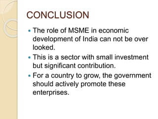 Role of MSME in Indian Economy | PPTX