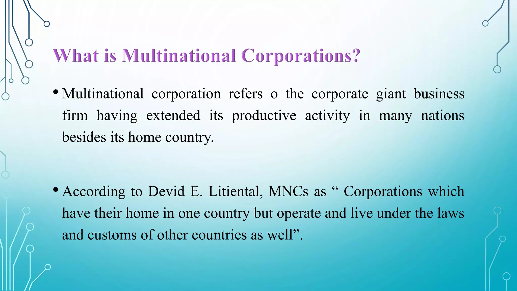 Role of multinational corporations | PDF