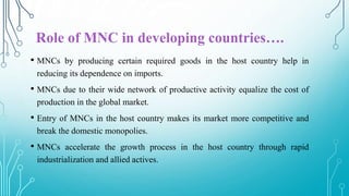 Role of multinational corporations | PDF