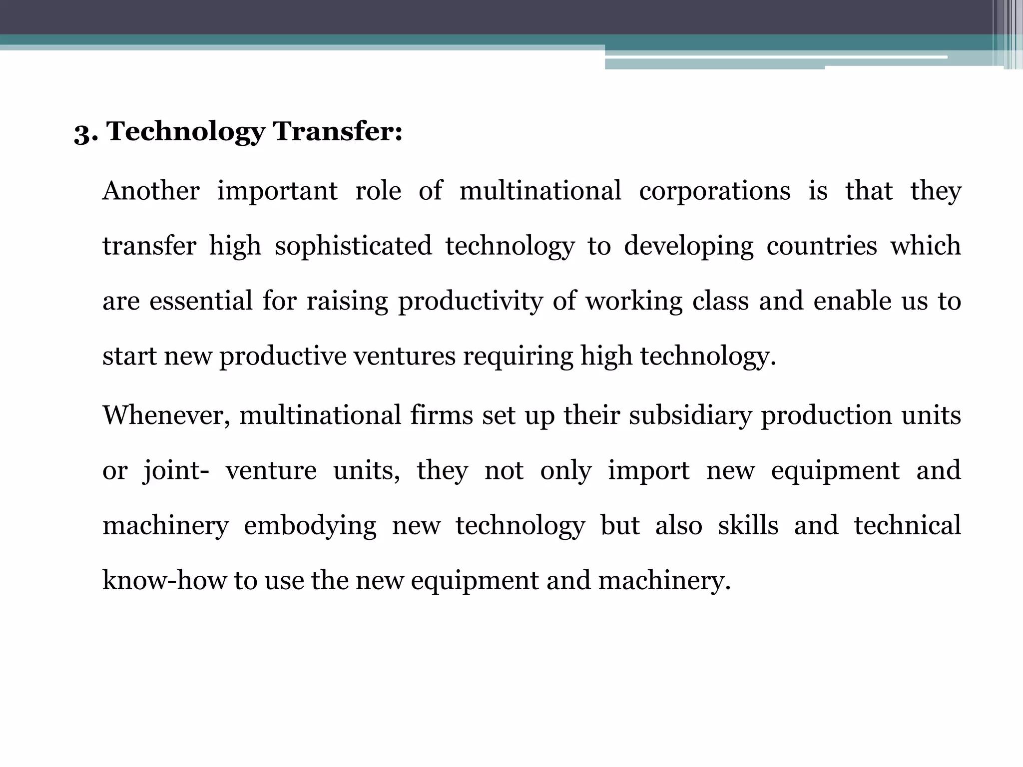 Role of multinational corporations (MNCs) in international Business | PPTX