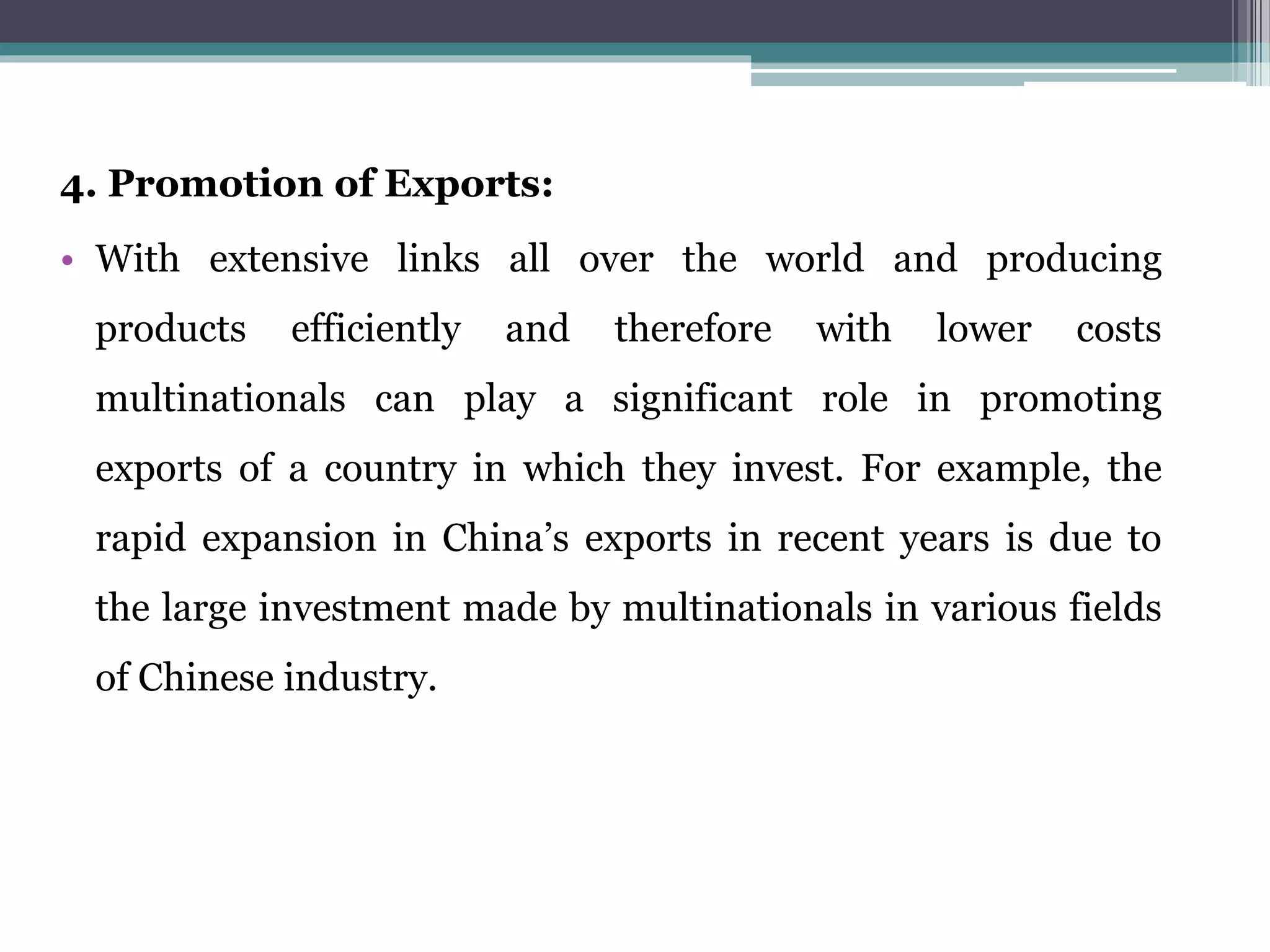 Role of multinational corporations (MNCs) in international Business | PPTX