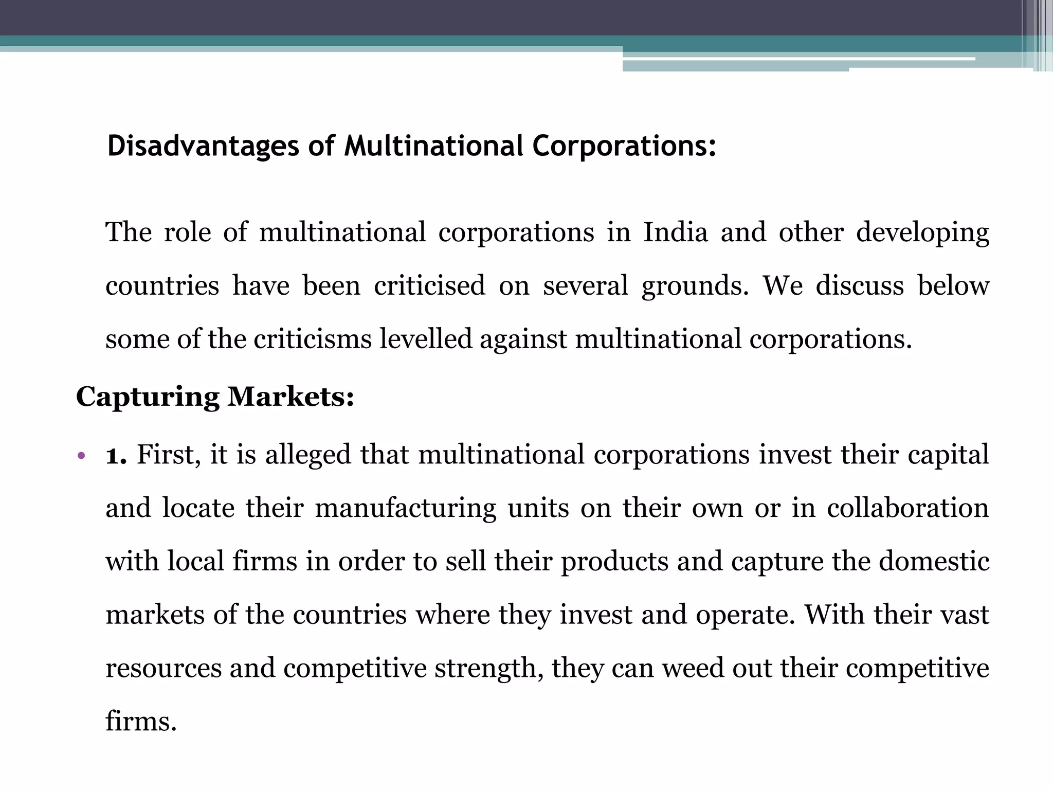 Role of multinational corporations (MNCs) in international Business | PPTX