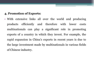 Role of multinational corporations (MNCs) in international Business | PPTX