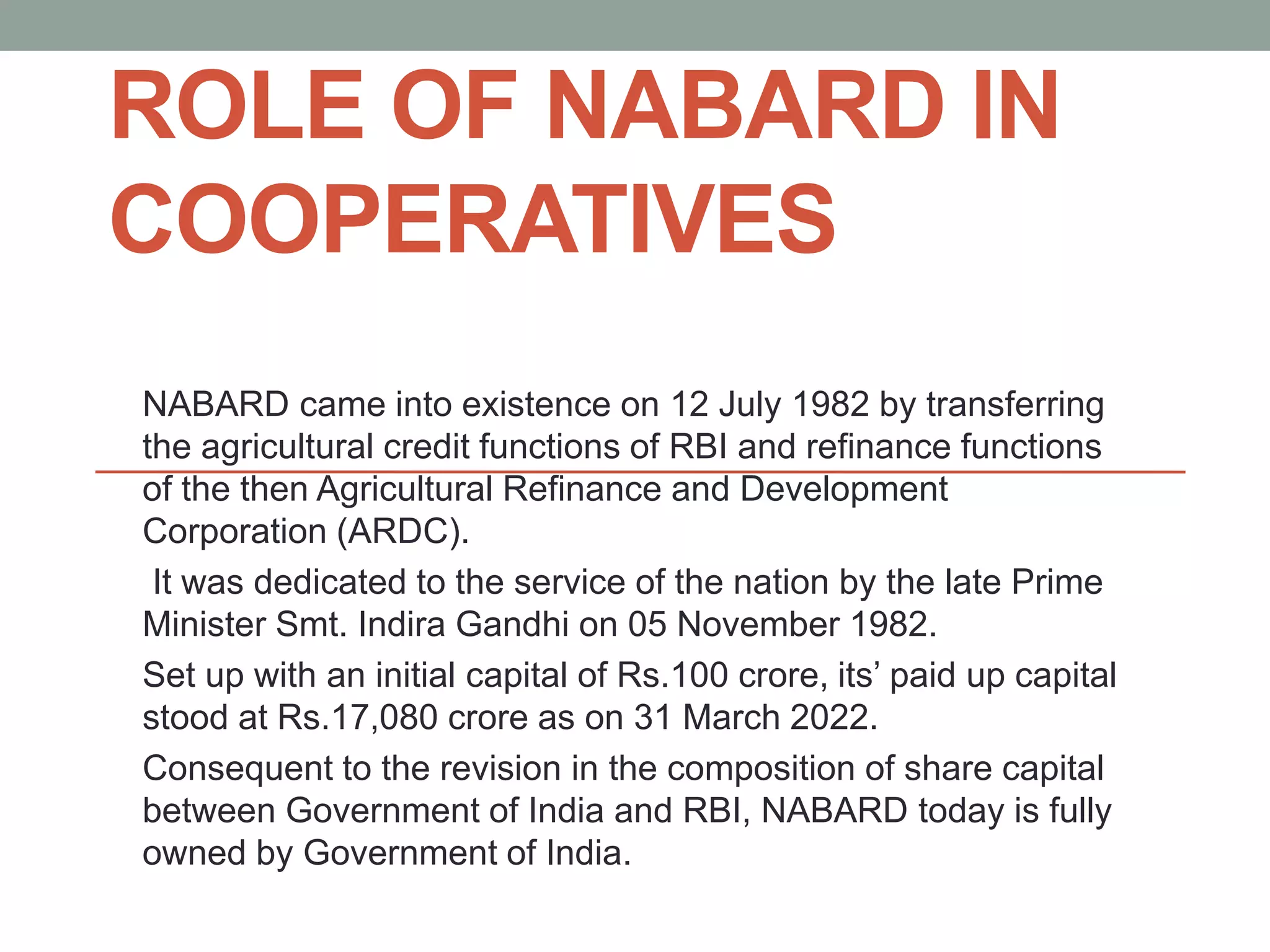 Role of NABARD in Cooperatives.pptx | Agriculture | Industries
