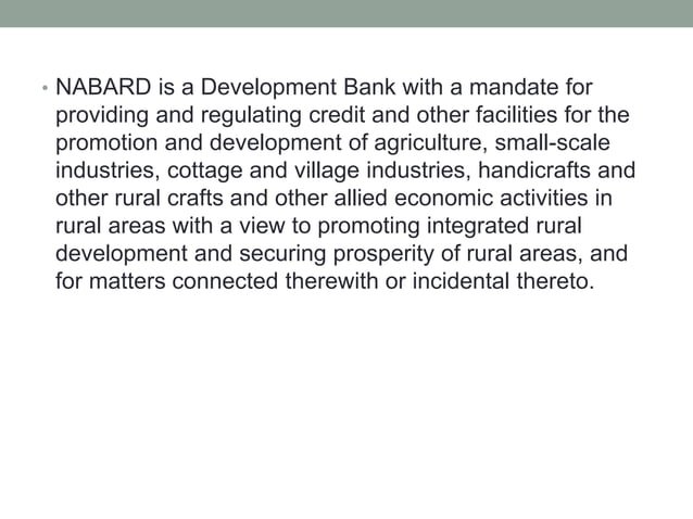 Role of NABARD in Cooperatives.pptx | Agriculture | Industries