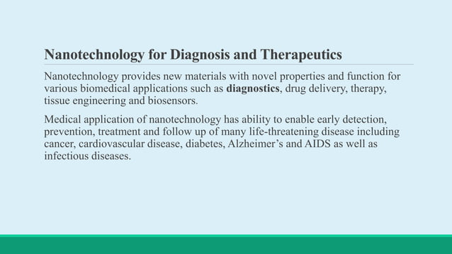 role of nanotechonolgy in diagnostic pathology.pptx | Chemistry | Science
