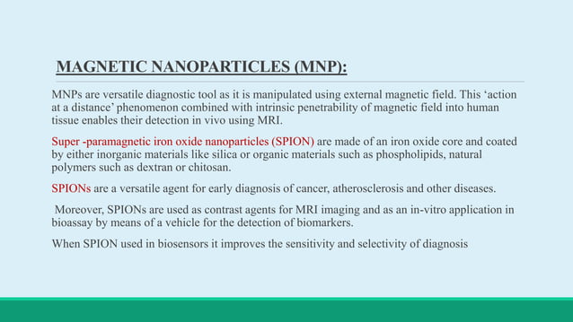 role of nanotechonolgy in diagnostic pathology.pptx | Chemistry | Science