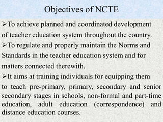 Role of National Council for Teacher Education | PPTX