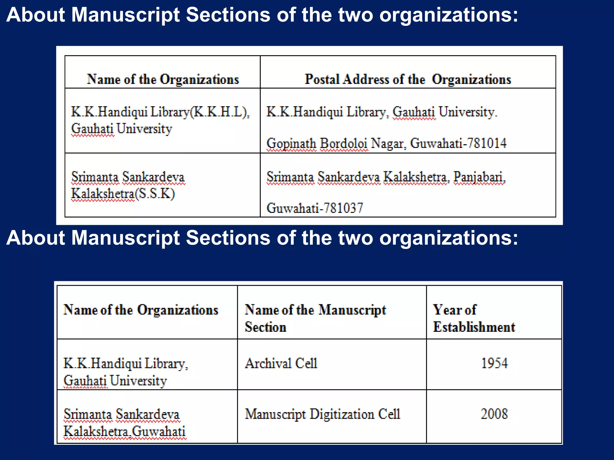 Role of national mission for manuscripts on preservation and ...