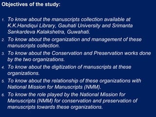 Role of national mission for manuscripts on preservation and ...
