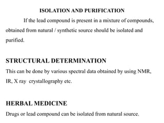 Role of natural product in drug discovery | PPTX