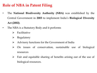 Role of NBA in patent filing | PDF
