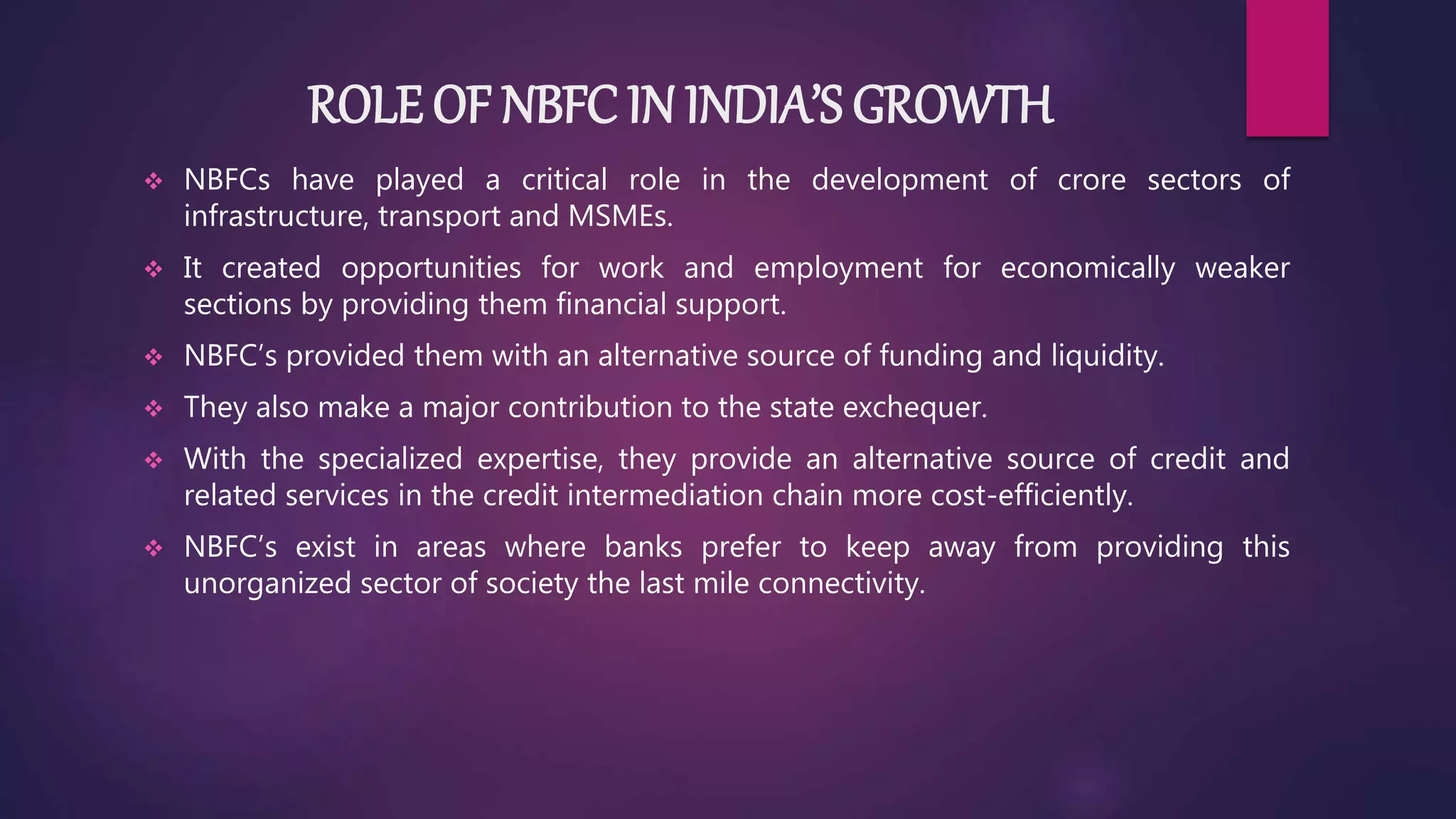 ROLE OF NBFC IN FINANCIAL INCLUSION | PPTX