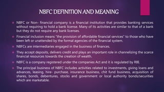 ROLE OF NBFC IN FINANCIAL INCLUSION | PPTX