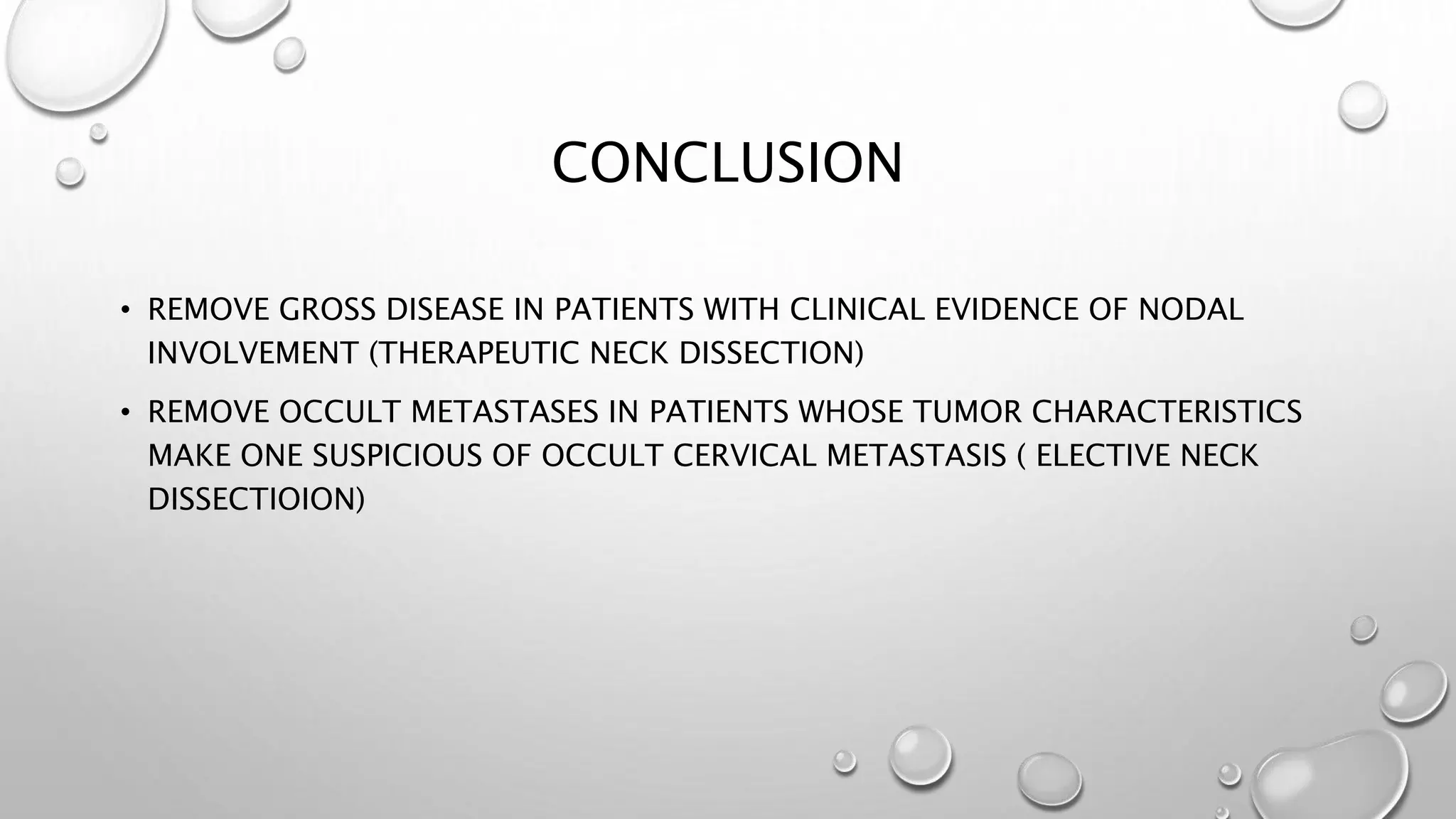 Role of neck dissection in the management of head and neck cancer | PPTX