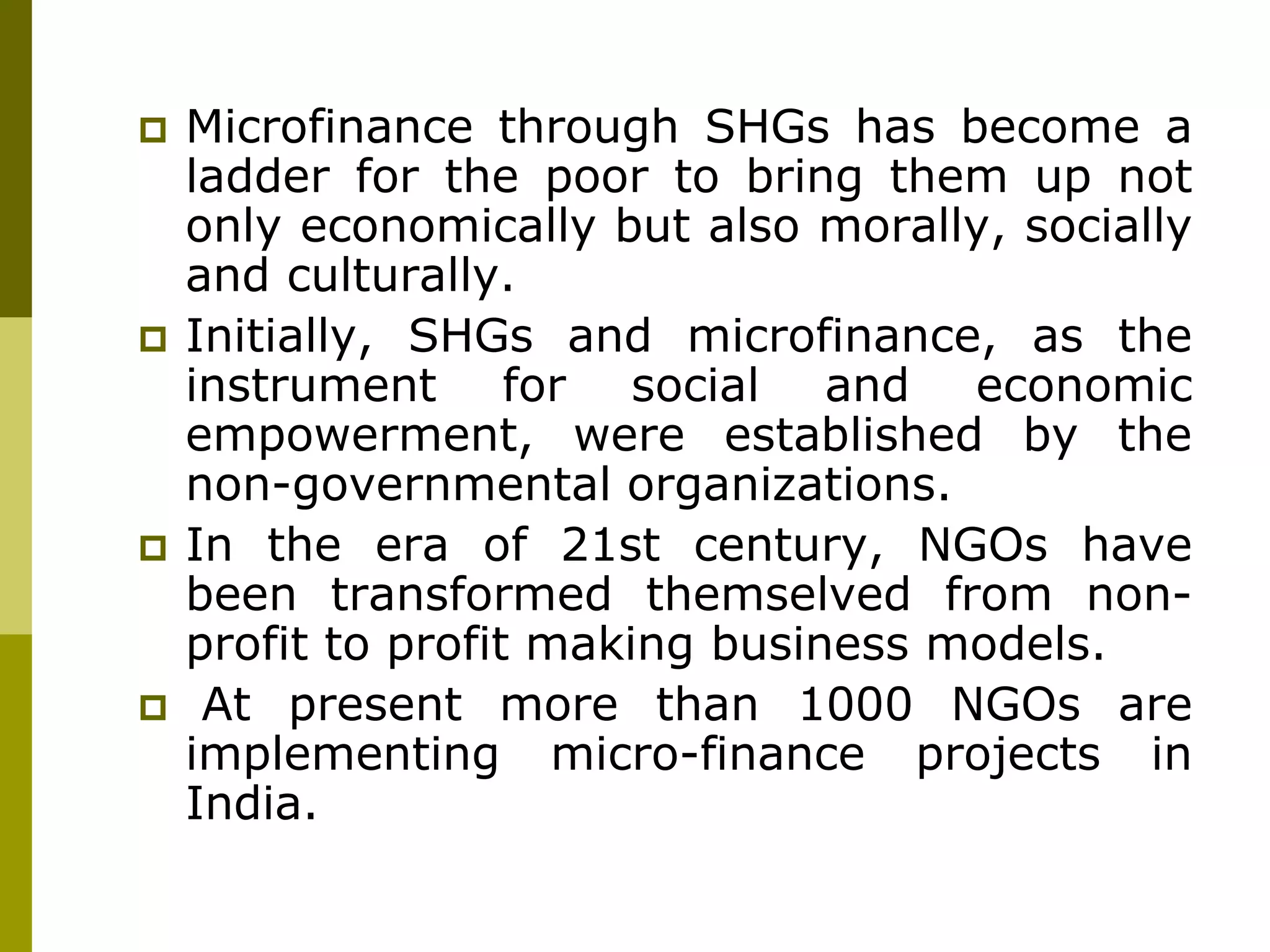 Role of ngo in microfinance | PPTX