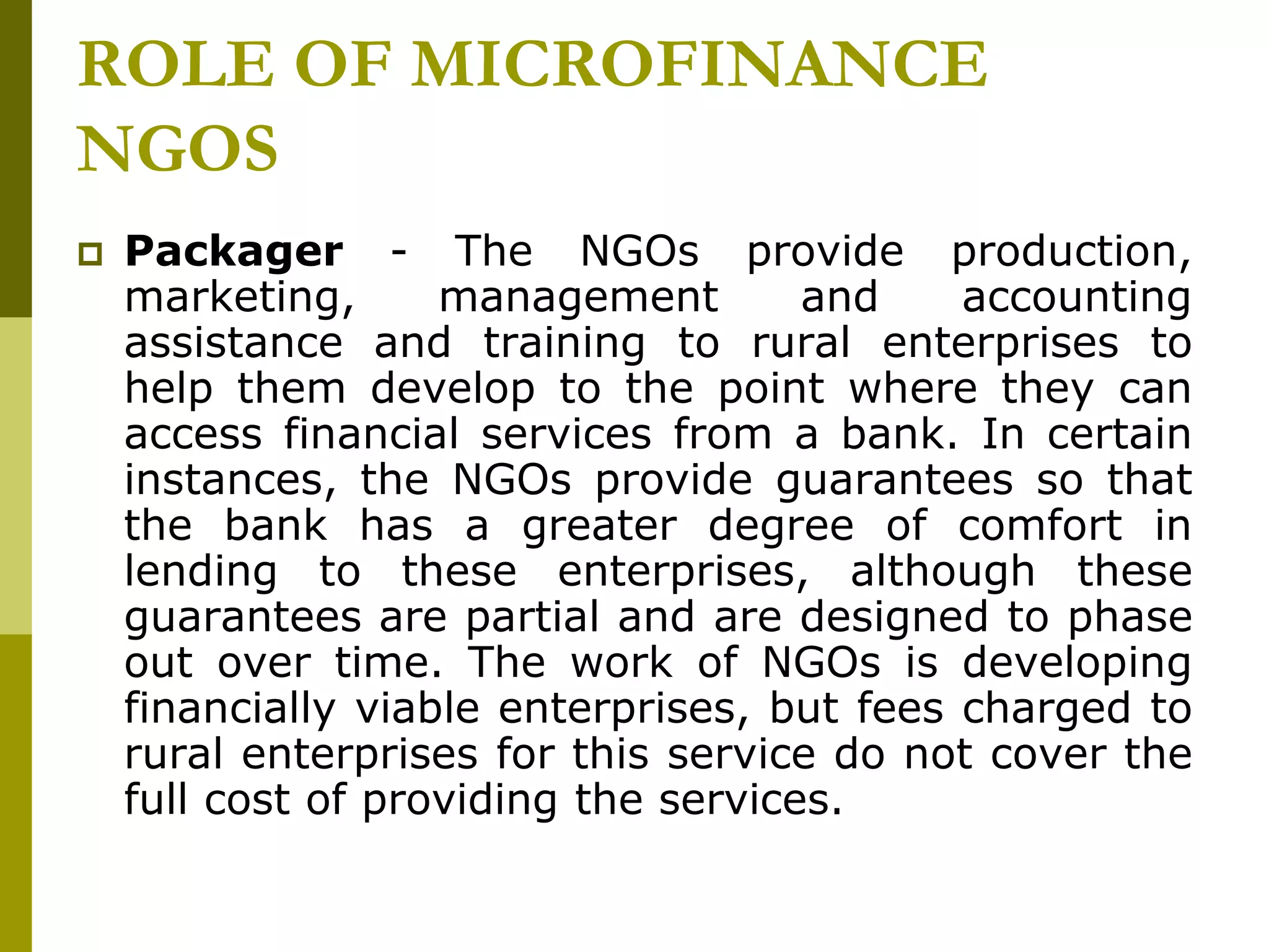 Role of ngo in microfinance | PPTX