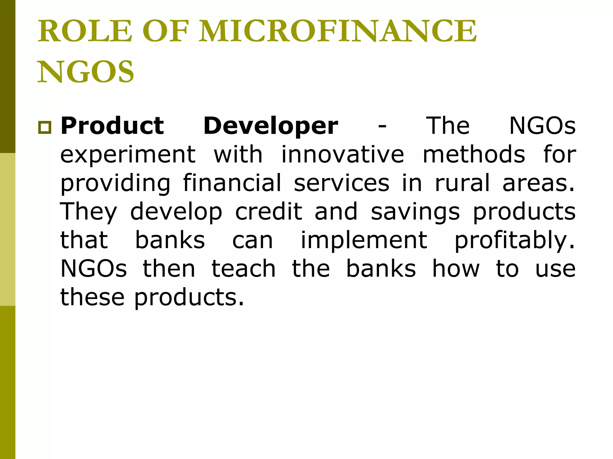 Role of ngo in microfinance | PPTX