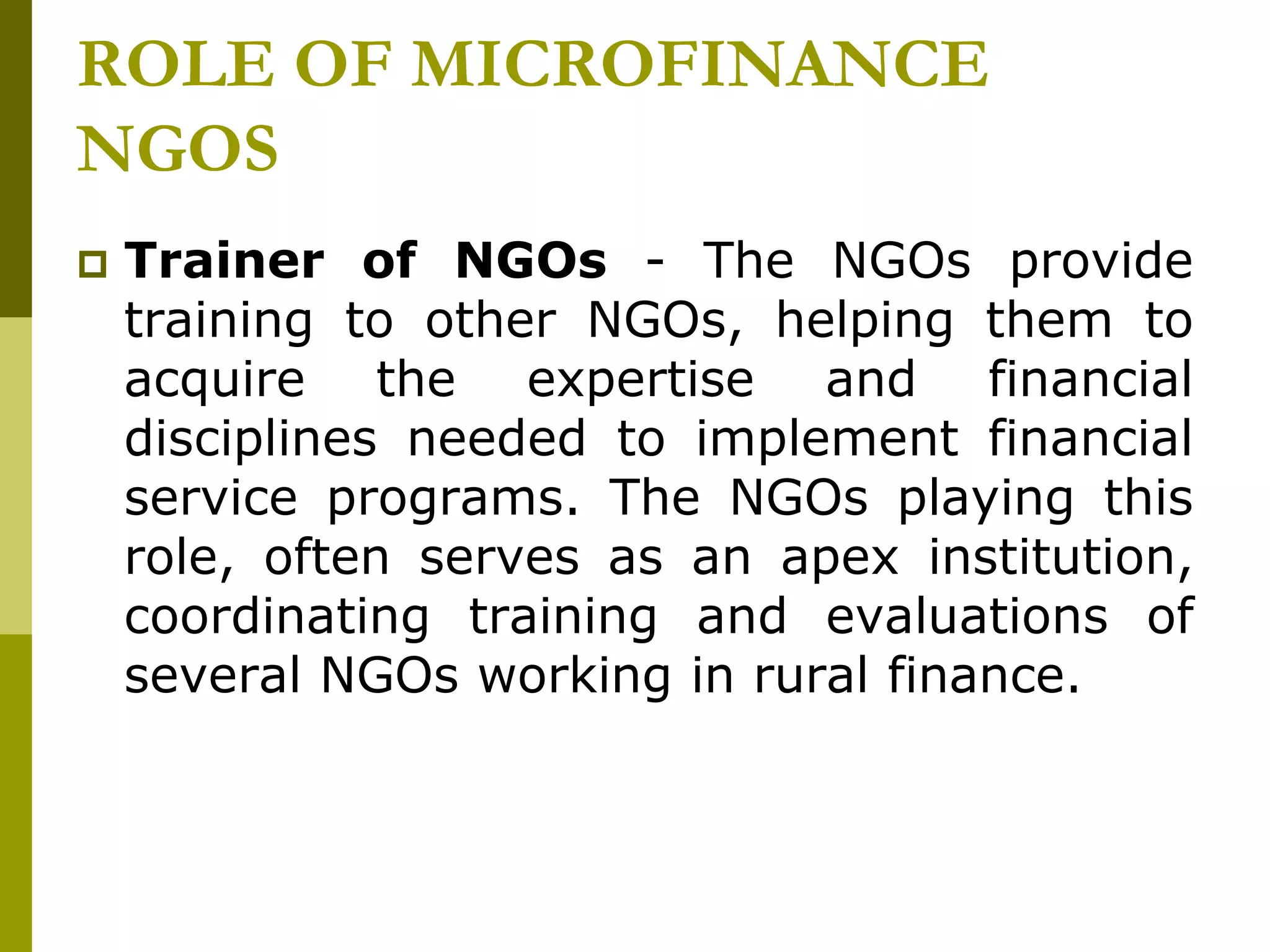 Role of ngo in microfinance | PPTX