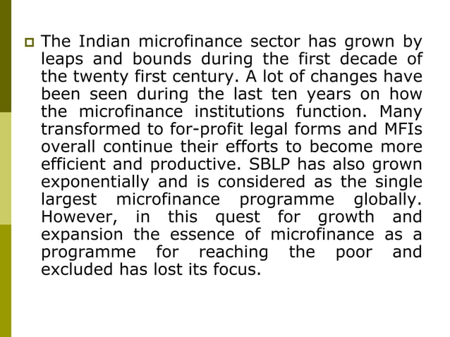 Role of ngo in microfinance | PPTX | Government Support and Welfare ...