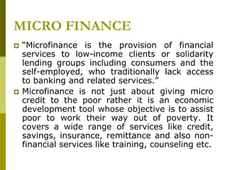 Role of ngo in microfinance | PPTX