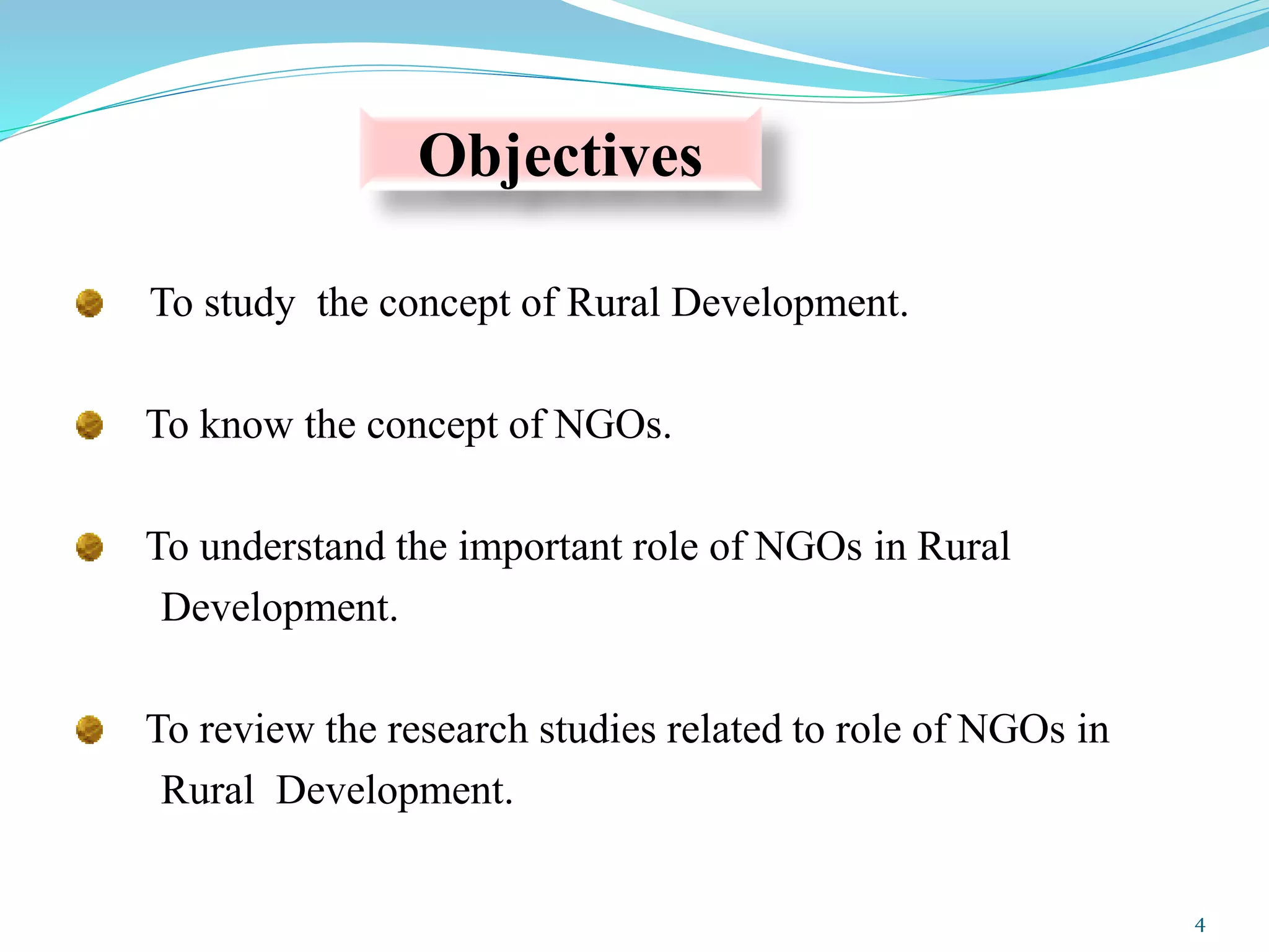 Role of non-governmental organizations (NGOs) in rural development | PPT