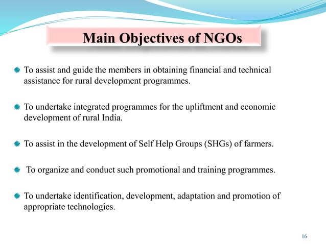 Role of non-governmental organizations (NGOs) in rural development | PPT