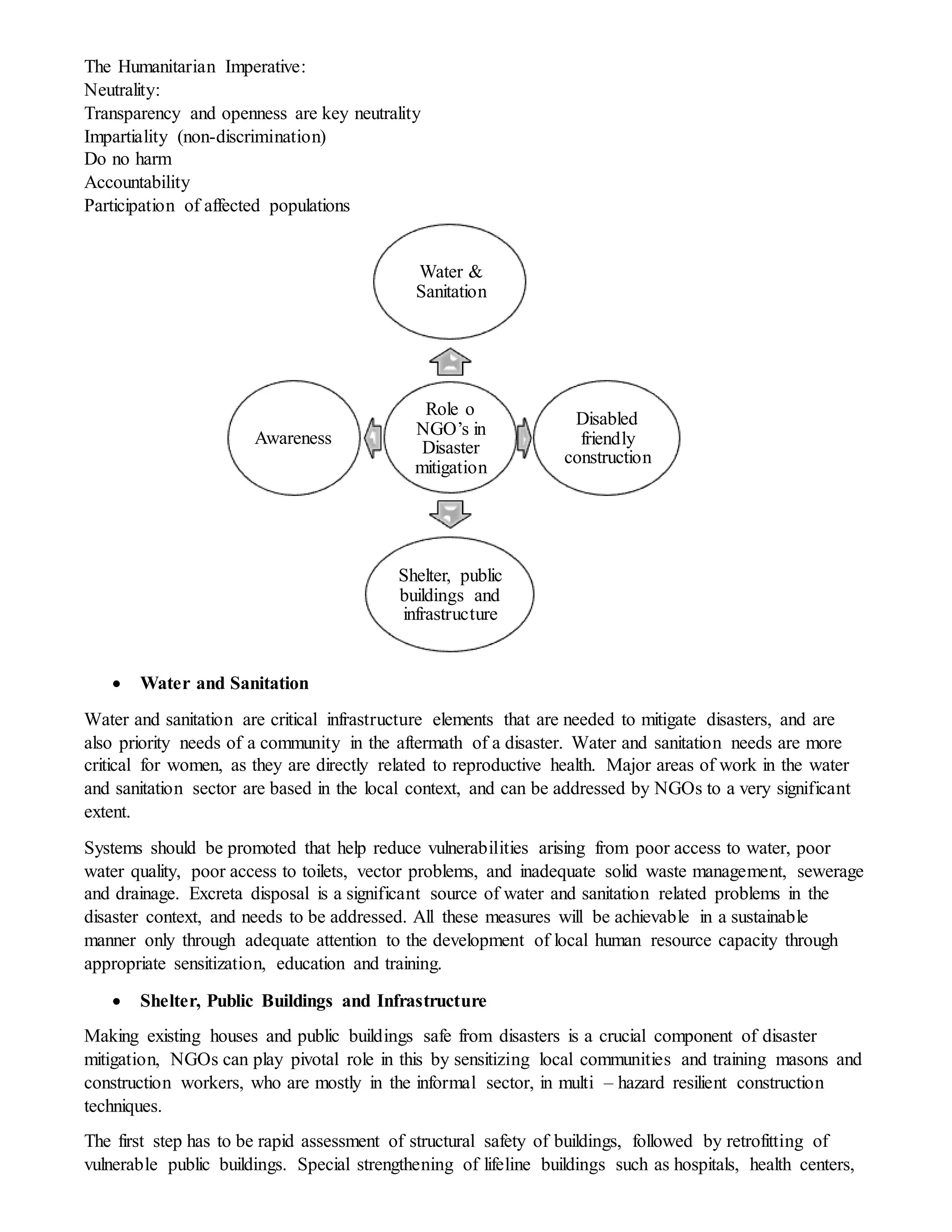 Role of non government organizations in disaster management | DOCX