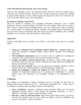 Role of non government organizations in disaster management | DOCX
