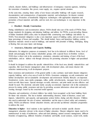 Role of non government organizations in disaster management | DOCX