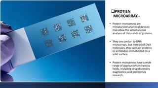 Role of nucleic acid (DNA) microarrays, Protein microarrays and ...