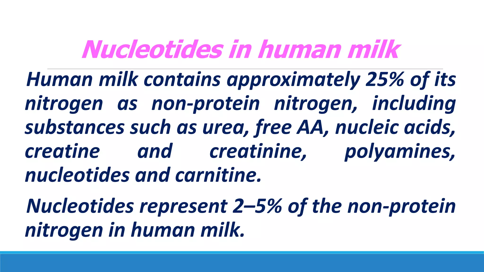 Role of nucleotides in infant formula | PPTX