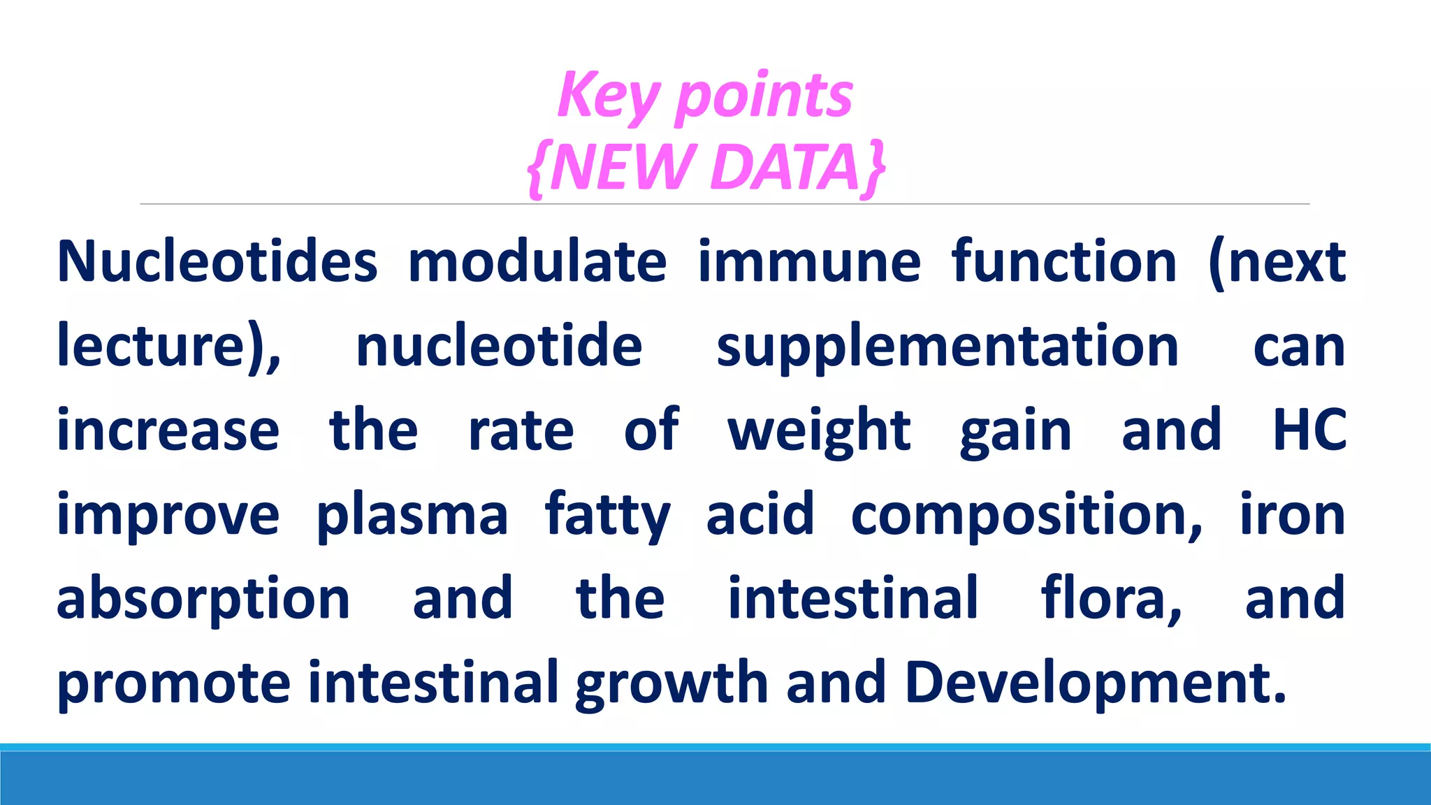 Role of nucleotides in infant formula | PPTX