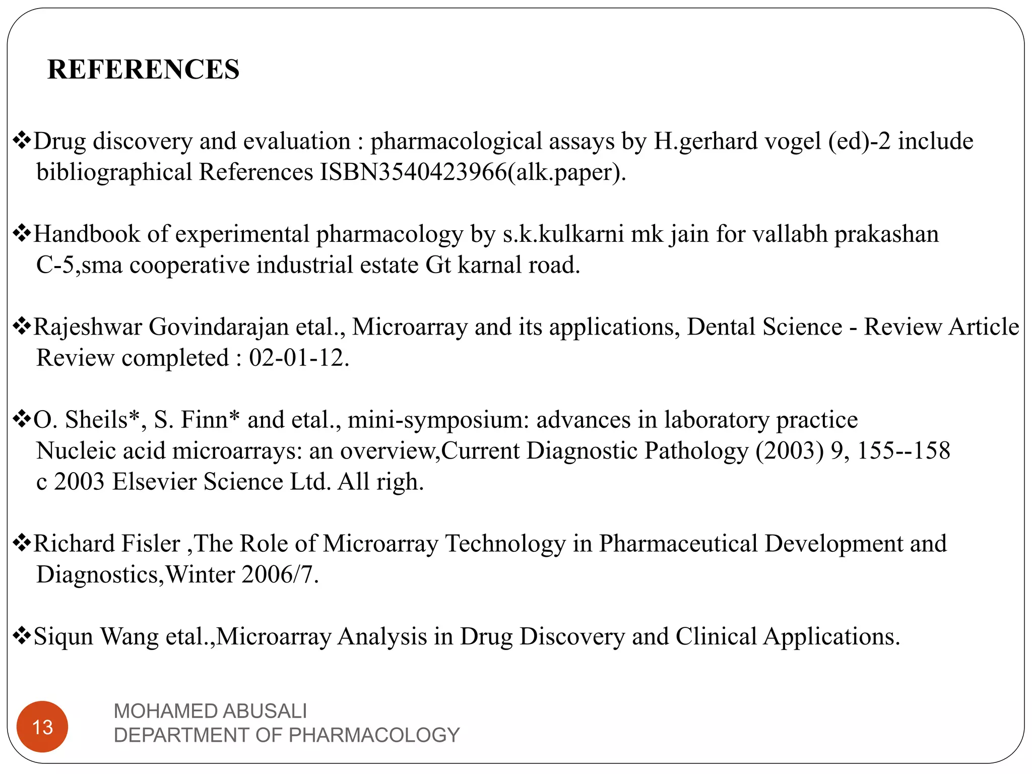 Role of nuclicacid microarray &protein micro array for drug discovery process | PPTX