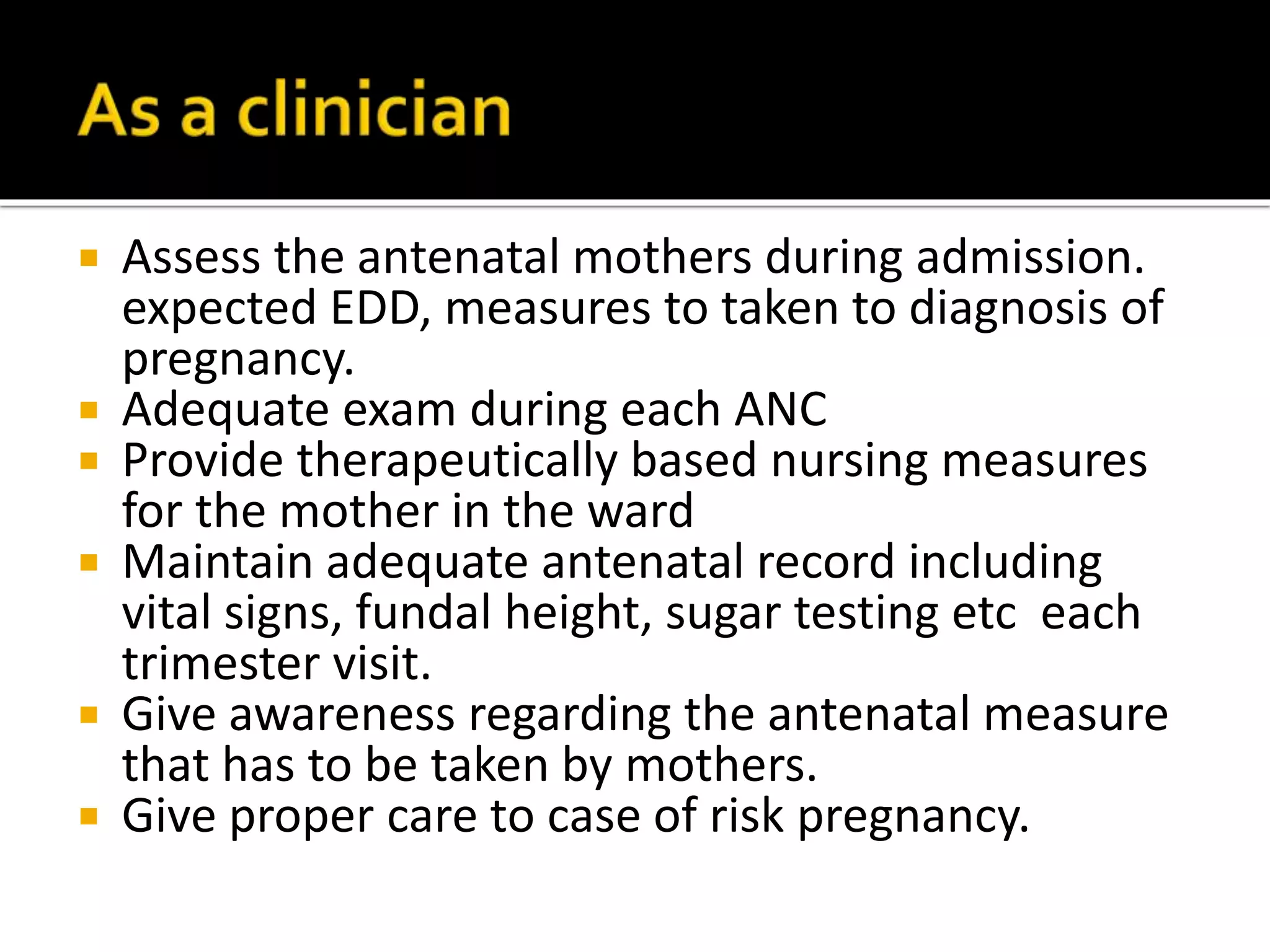 Role of nurse midwifery and obstetric care | PPTX