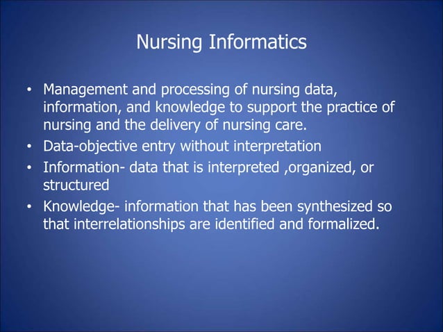 Role of nursing informatics in hospital information system | PPT ...