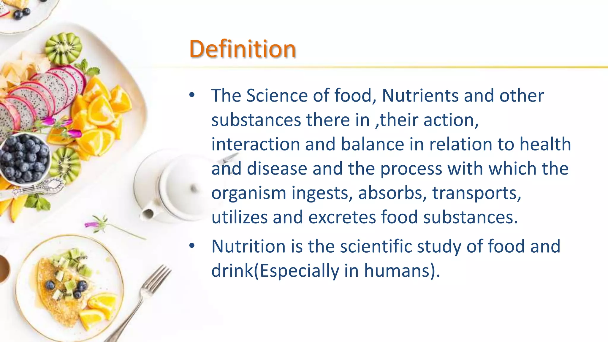 Role of nutrients in health and nutrition | PPTX