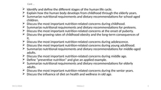 Comprehensive Overview of Nutrition's Role Across the Human Life Cycle ...