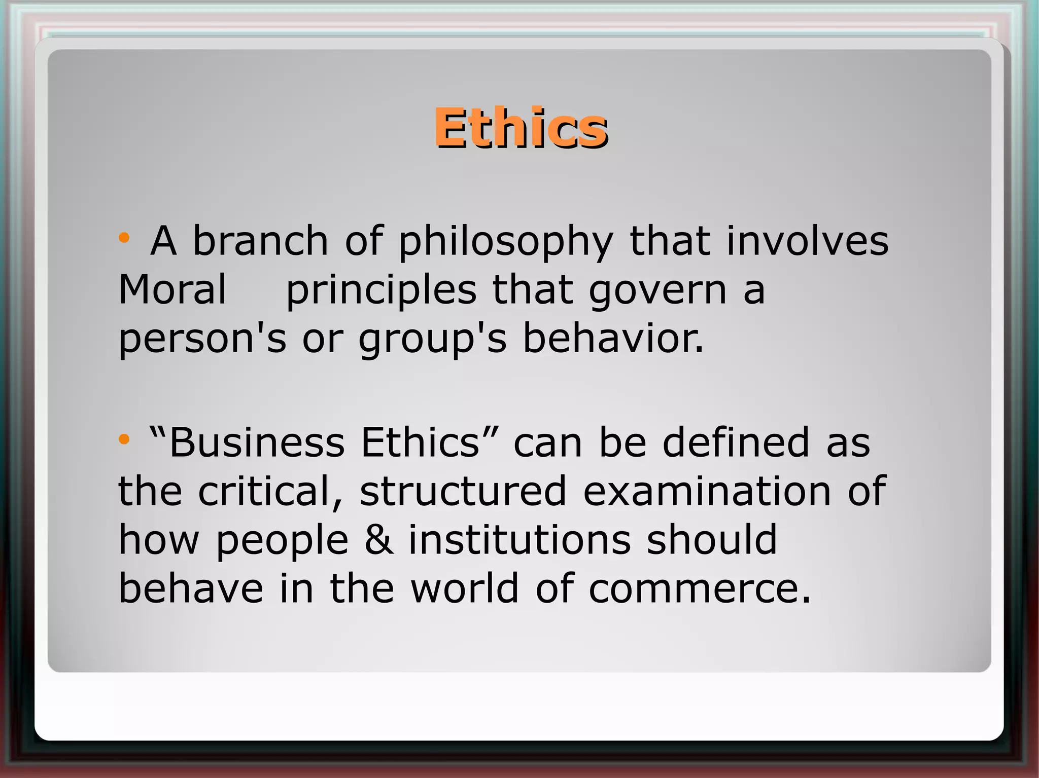 Role of Organisational Culture in Ethics | PPT