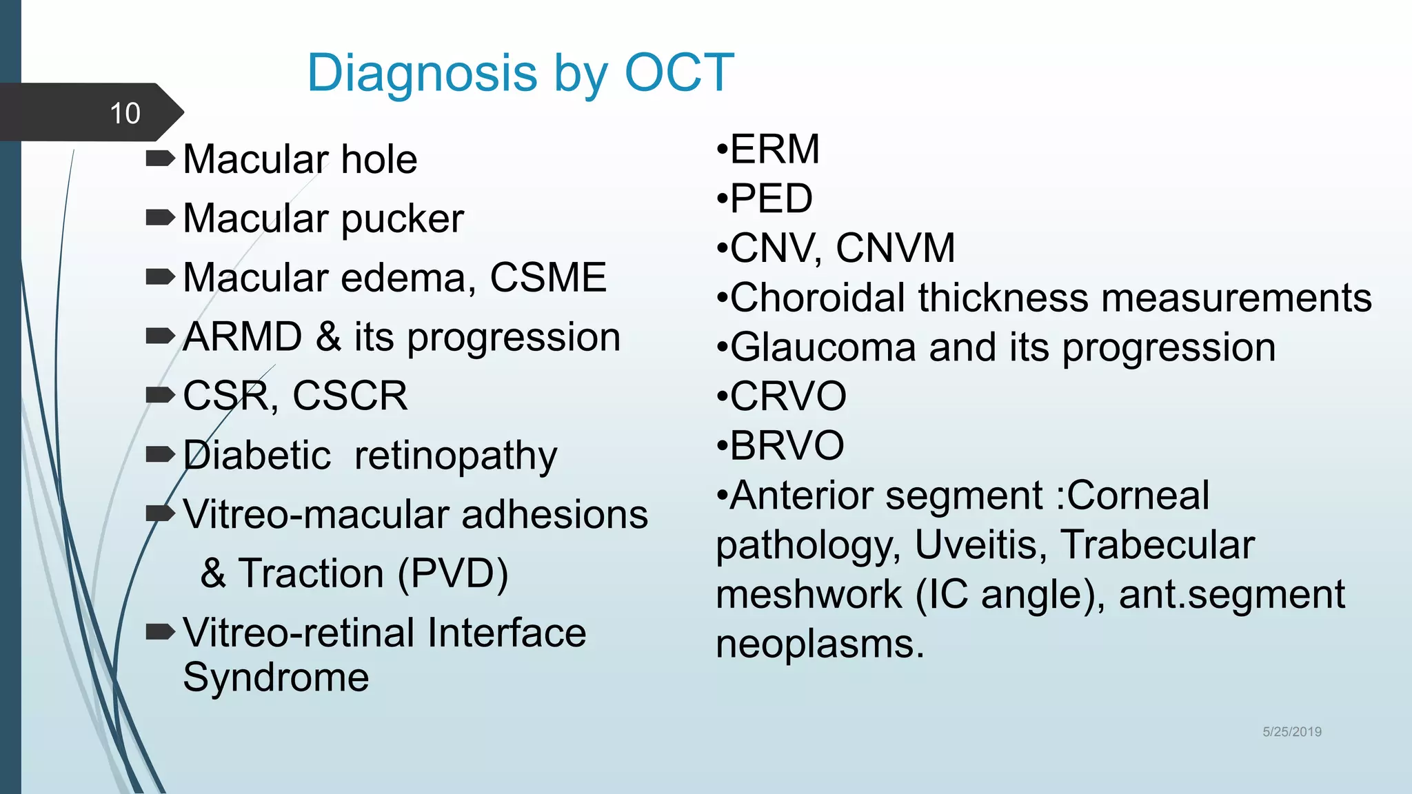 Role of oct in ophthalmology | PPTX
