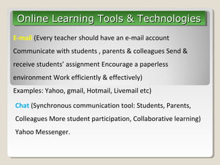 Role of online learning in distance education | PPT