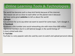 Role of online learning in distance education | PPT